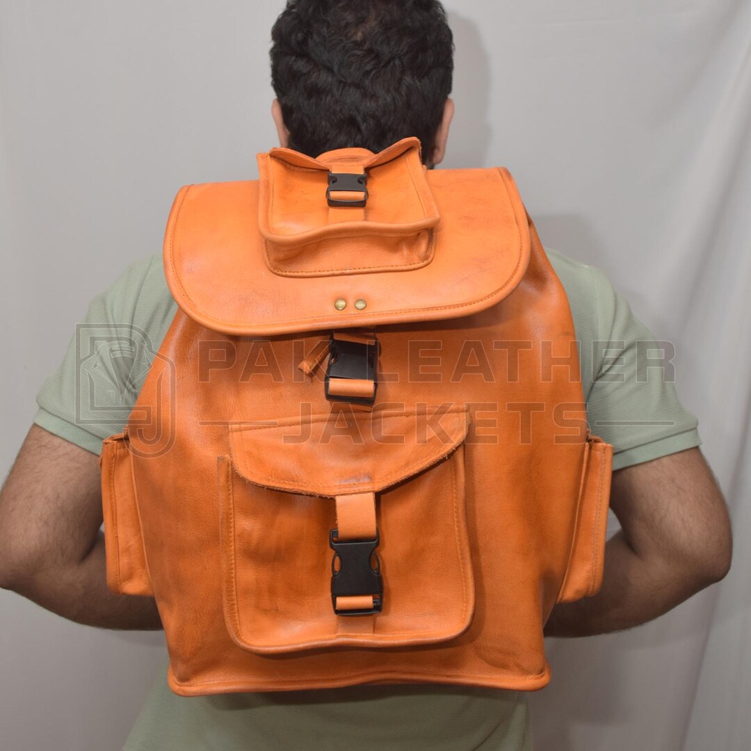 New Real Vintage Genuine Leather Hand Made Backpack Satchel Laptop ...
