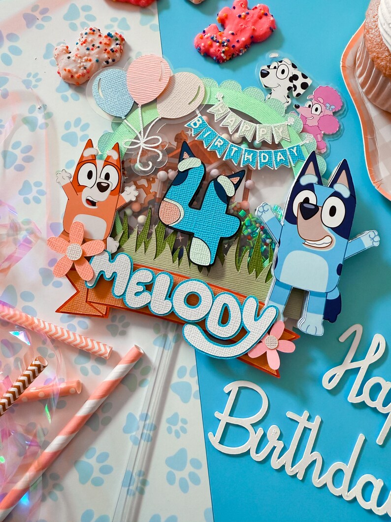 Blue Dog Party Decoration, Blue Dog Cake Topper, Blue Dog Birthday ...
