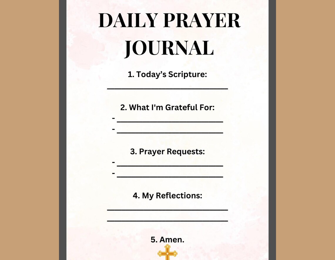 Printable Prayer Journal Page – Christian Devotional Worksheet | Daily ...