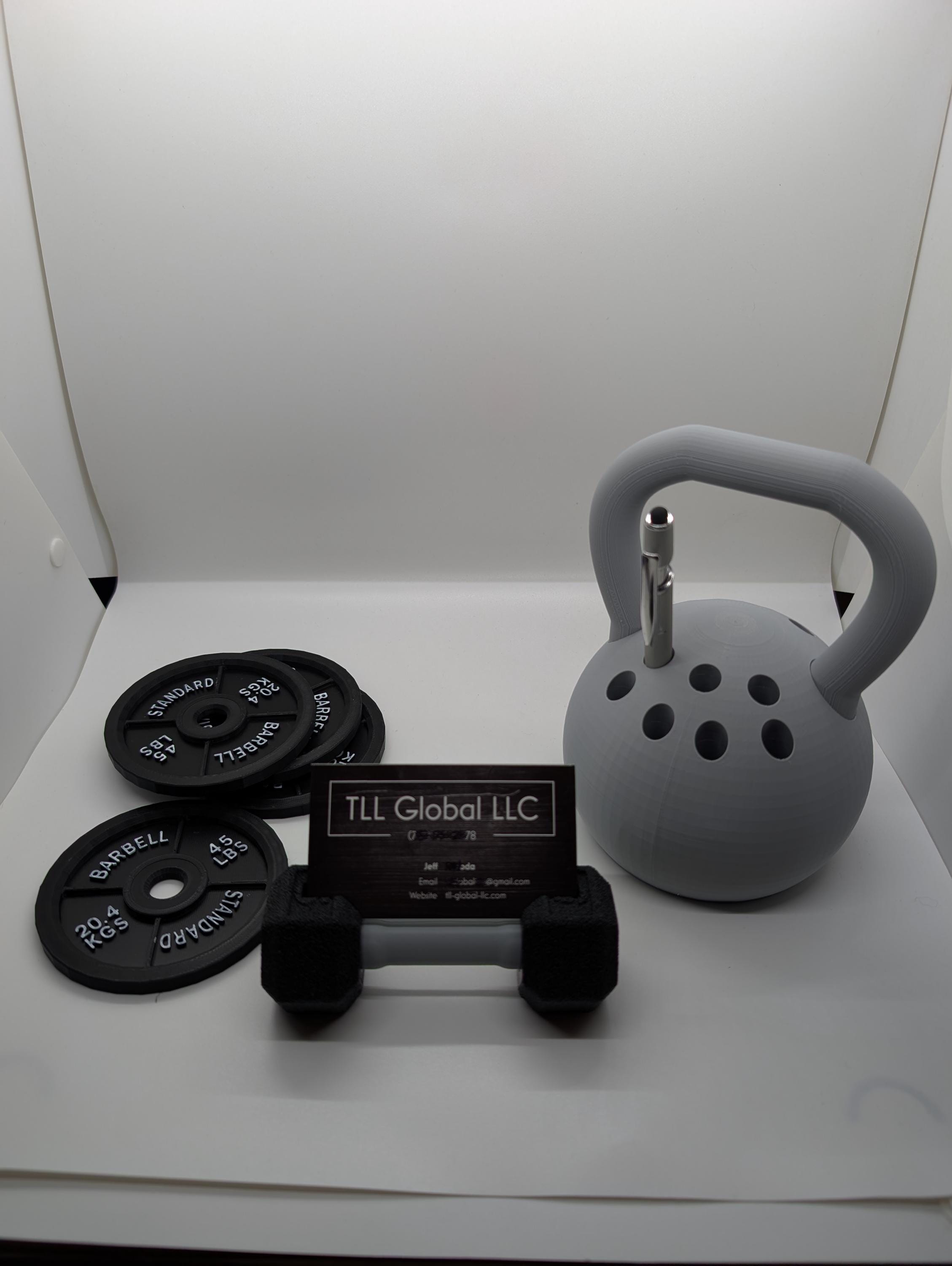 Gym Themed Desk Accessories – Dumbbell Business Card Holder, Kettlebell ...