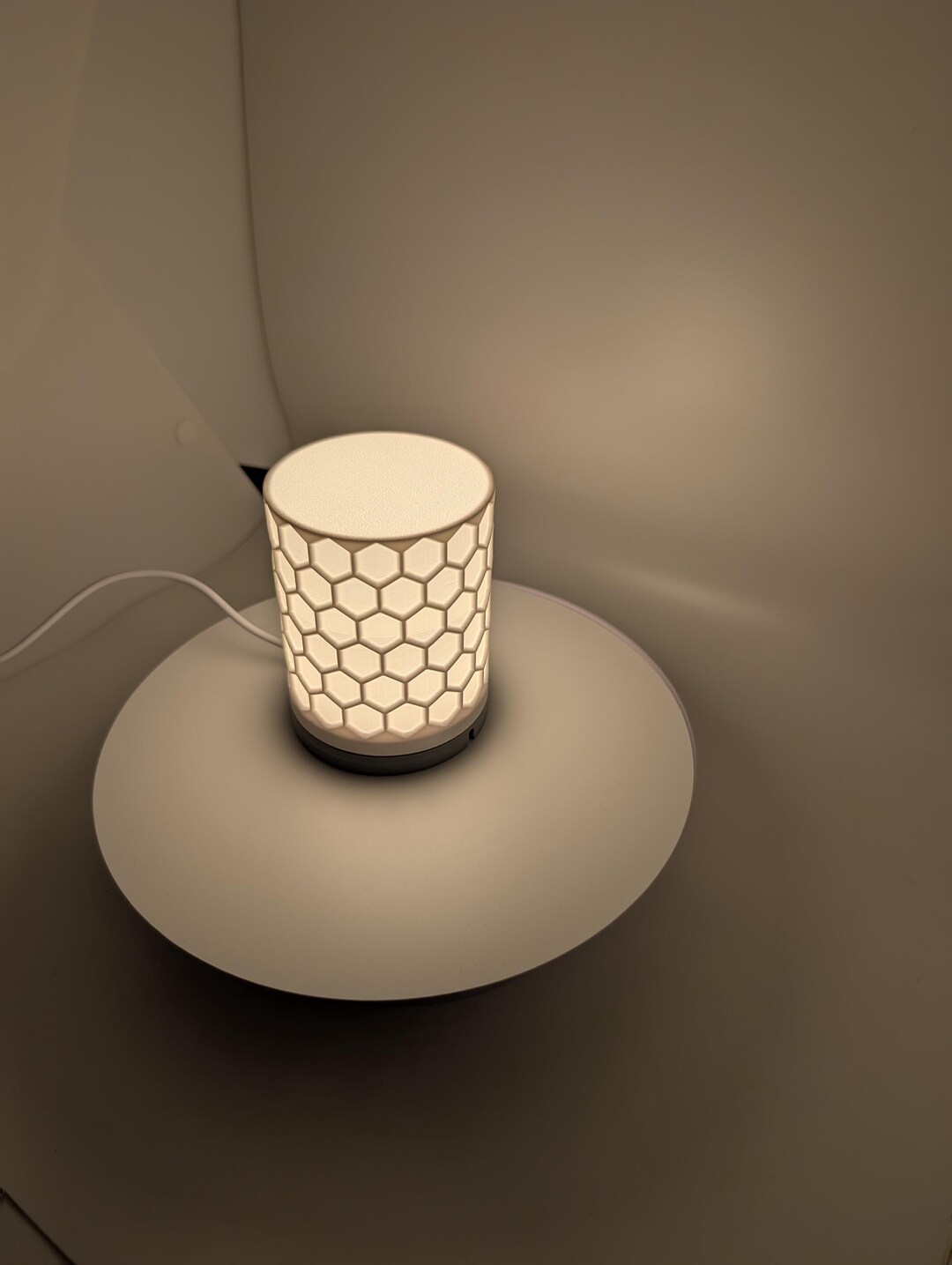 Hex Lamp Small White. Hexagon Lamp Perfect for Desk or Side Table With ...