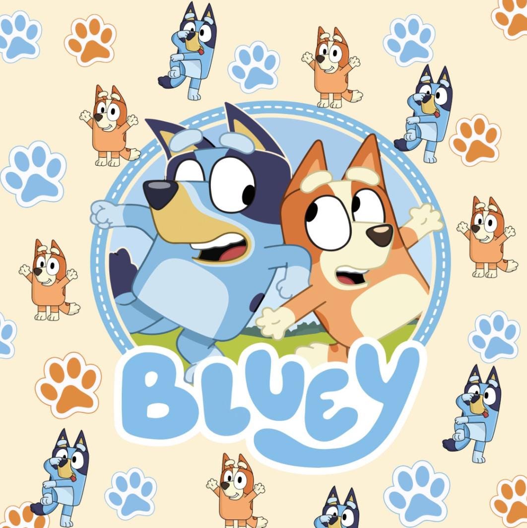 Bluey Fabric Blue Dog Fabric Bluey and Bingo Fabric Cartoon Anime ...