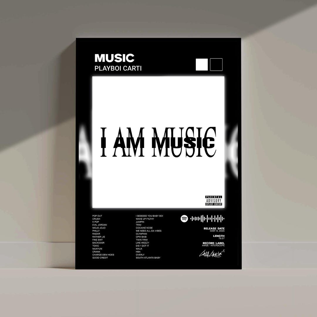 Playboi Carti - I AM MUSIC Poster | Digital Download | Rap Album Cover ...