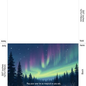 Aurora Borealis Greeting Card: Northern Lights Landscape (digital ...