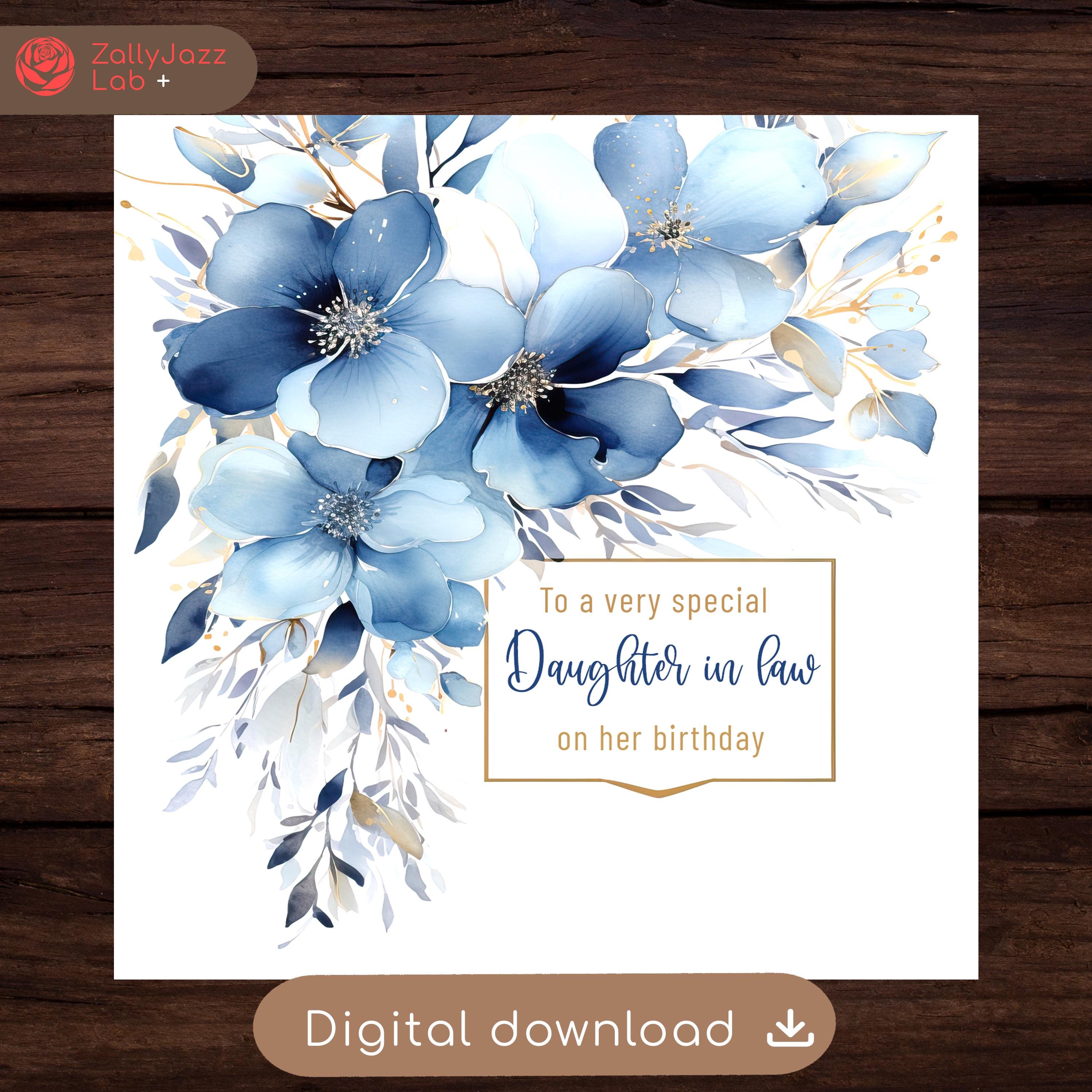 Elegant Floral Birthday Card for Daughter-in-law: Personalized Greeting ...
