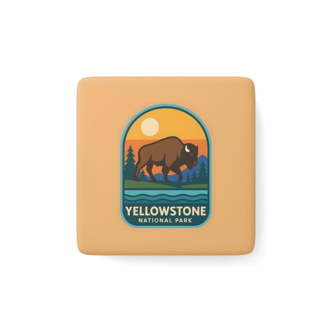 Yellowstone Scenic Porcelain Magnet, Nature Lover Gift, Travel Souvenir ...
