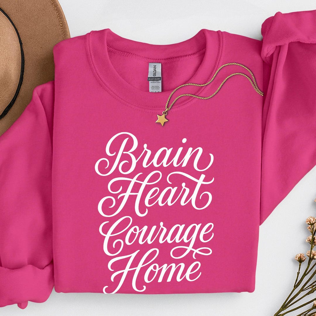 Wonderful Wizard of Oz Sweatshirt Brain Heart Courage Home Literature ...