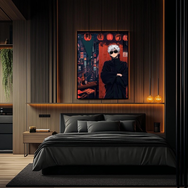 Satoru Gojo Tokyo Night Art Print — Jujutsu Kaisen Poster — Japanese ...