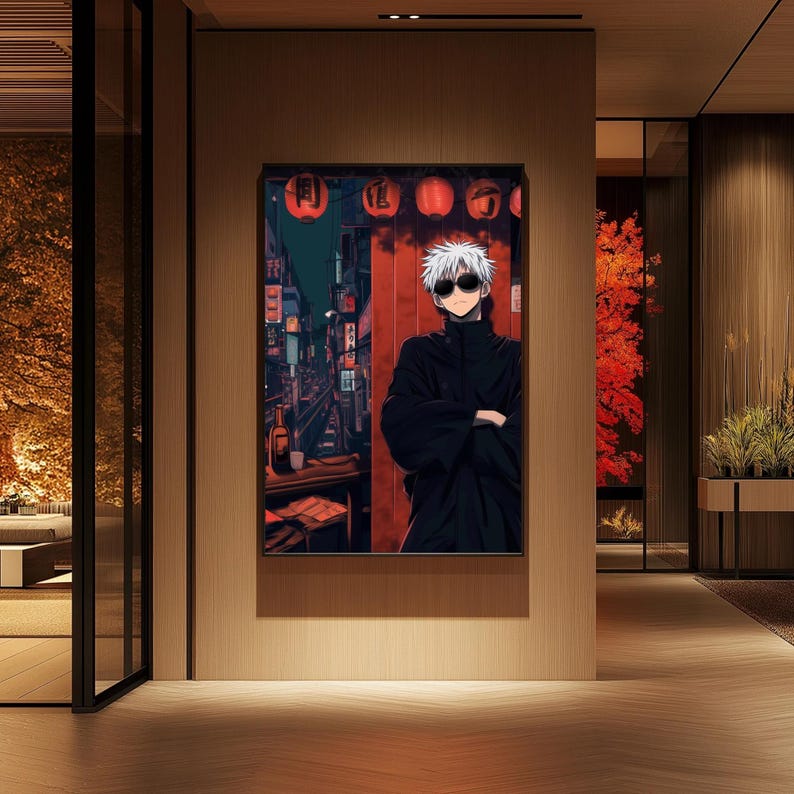 Satoru Gojo Tokyo Night Art Print — Jujutsu Kaisen Poster — Japanese ...
