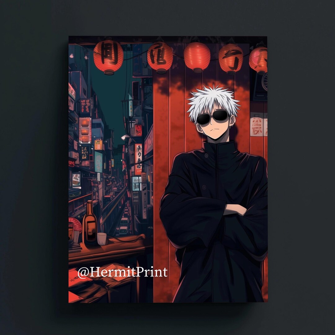 Satoru Gojo Urban Night Art Print — Jujutsu Kaisen Poster — Japanese ...