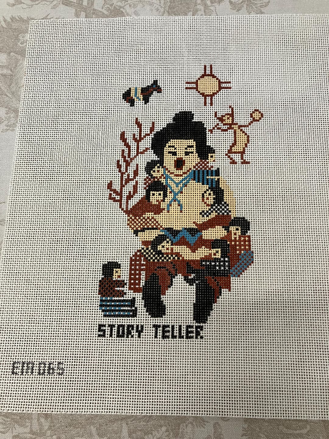 Needlepoint Canvas Story Teller Asian Theme 12 by 14 Inches Square No ...