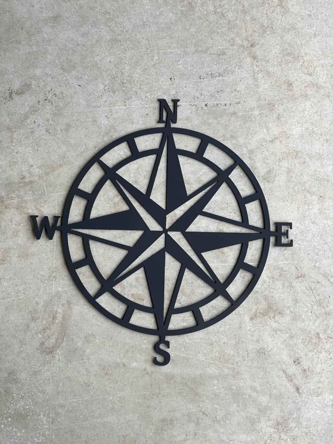 24" Nautical Compass Metal Wall Sign: Coastal Maritime Home Decor ...