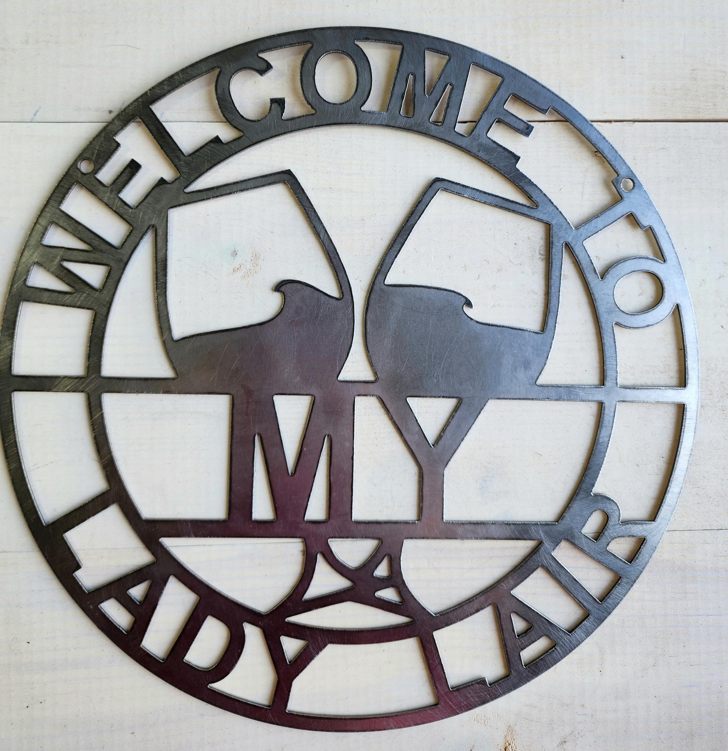 Personalized Lady Lair Metal Wall Sign 18": Custom Feminine Room Decor ...
