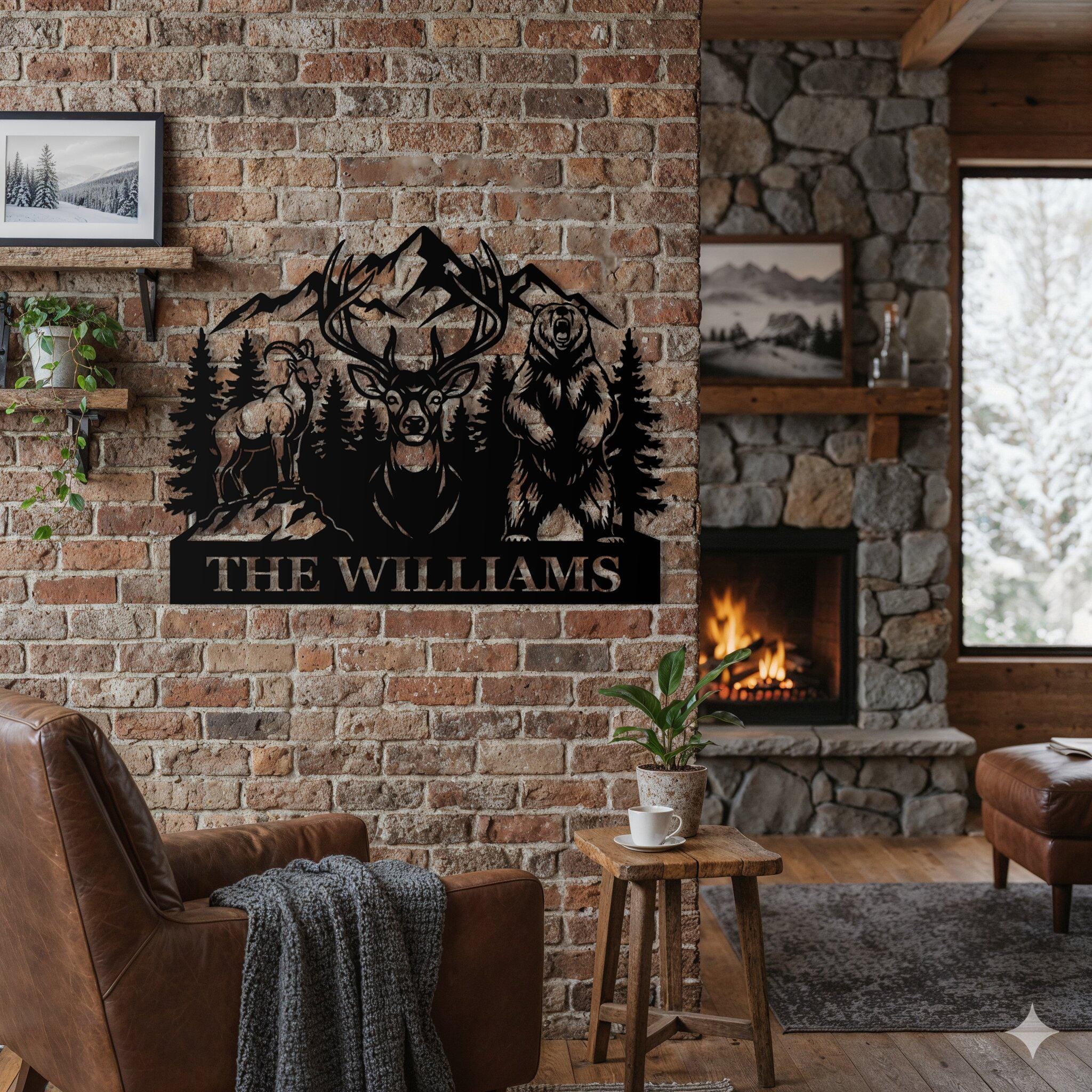Custom Hunting Name Metal Sign | Custom Deer, Bear & Mountain Goat Wall ...