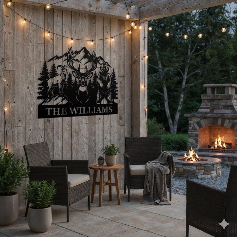 Custom Hunting Name Metal Sign | Custom Deer, Bear & Mountain Goat Wall ...