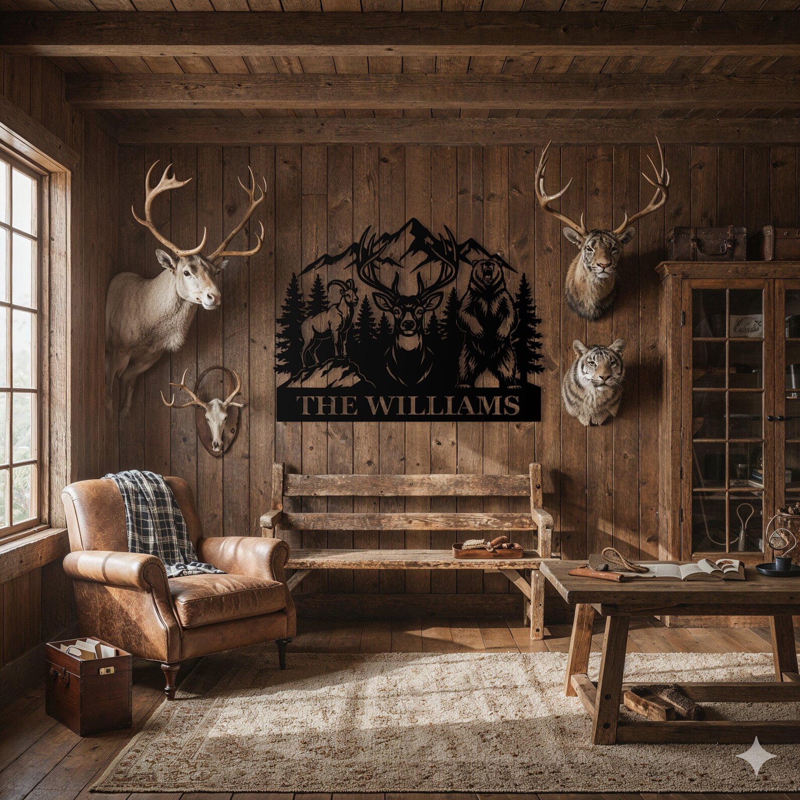 Custom Hunting Name Metal Sign | Custom Deer, Bear & Mountain Goat Wall ...