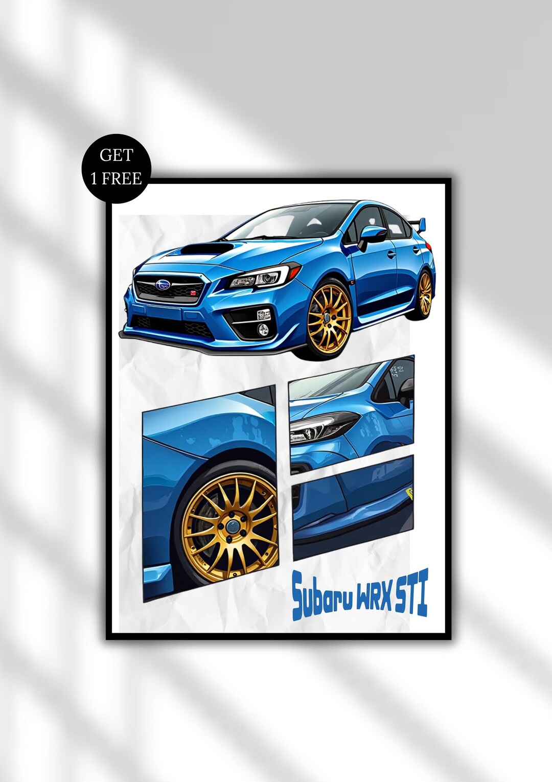 Subaru WRX STI Poster: JDM Tuner Car Wall Art (digital Download A1 Size ...
