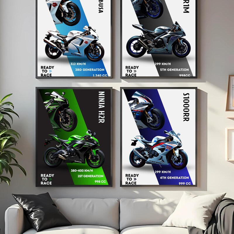 Motorcycle Poster - Etsy