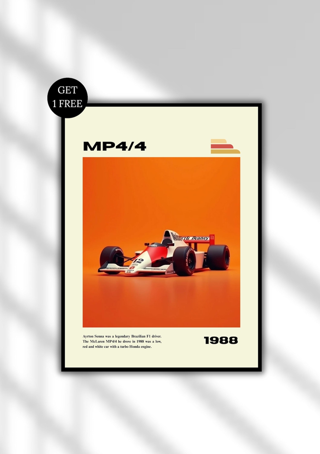 Mclaren Ayrton Senna Poster – 1988 F1 Car Print, Formula 1 Wall Art ...
