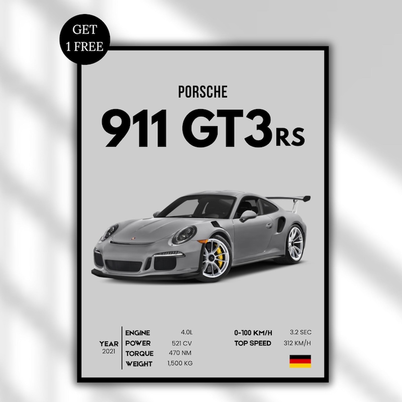 Porsche 911 Gt3 Rs Poster - Etsy