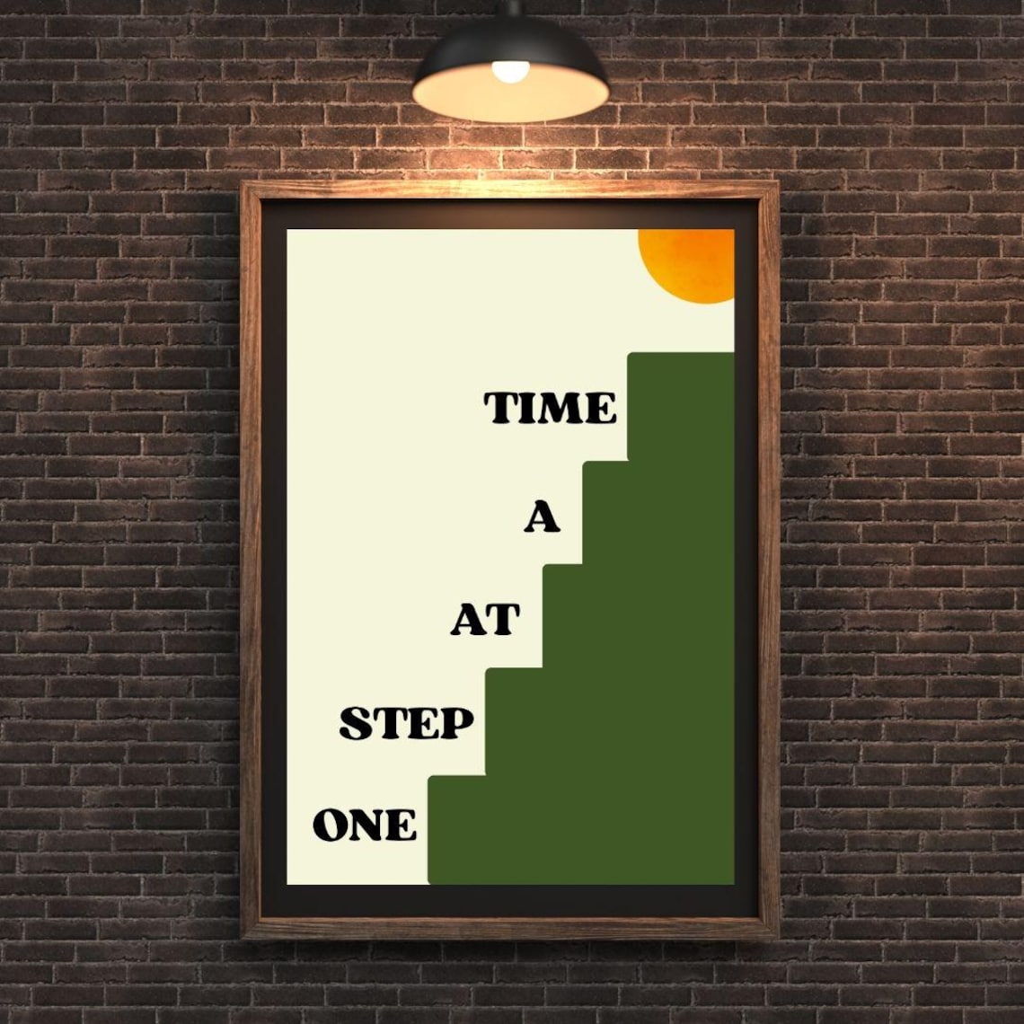 One Step at a Time Wall Art Print, Minimalist Motivational Poster ...