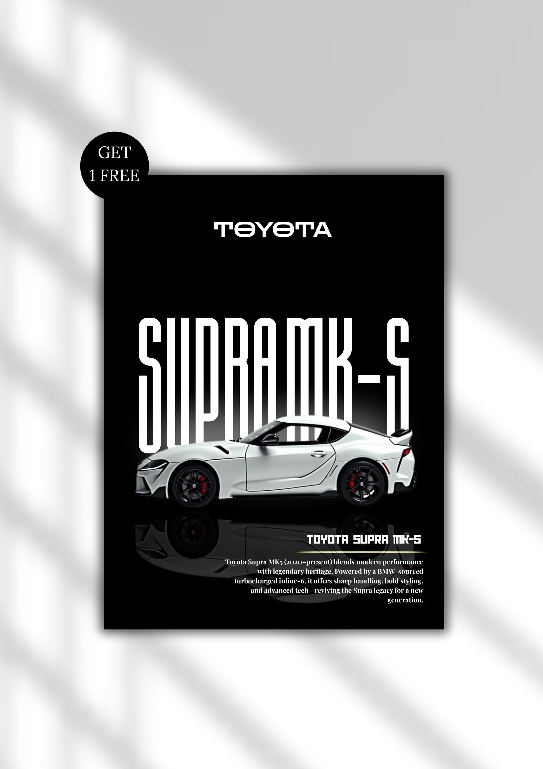 Toyota Supra MK-5 Digital Poster | JDM Car Print | Supercar Wall Art ...