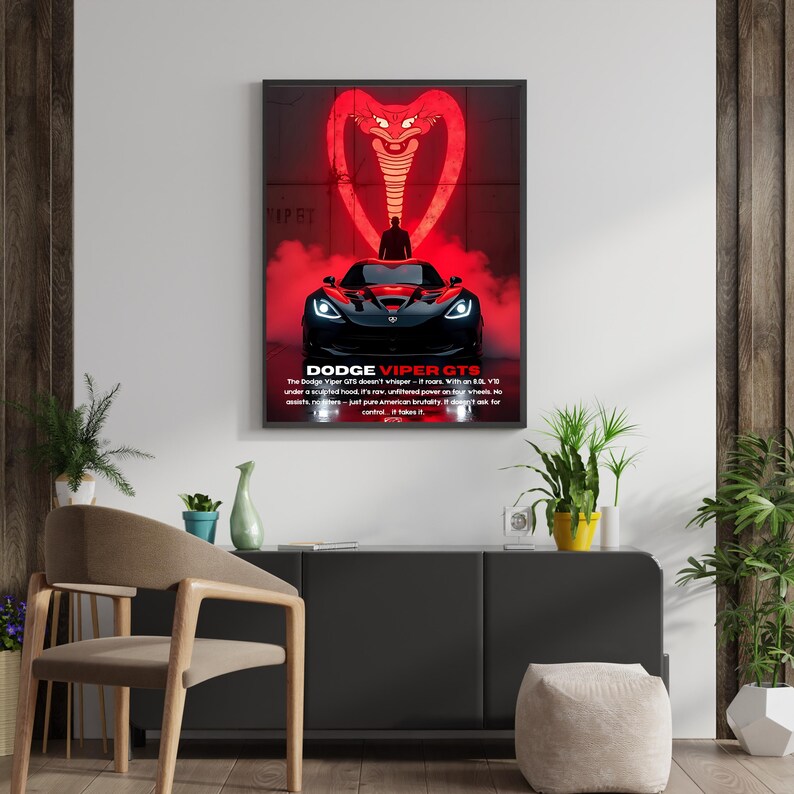 Set of 4 JDM & Muscle Car Posters | Honda NSX, Dodge Viper GTS Wall Art ...