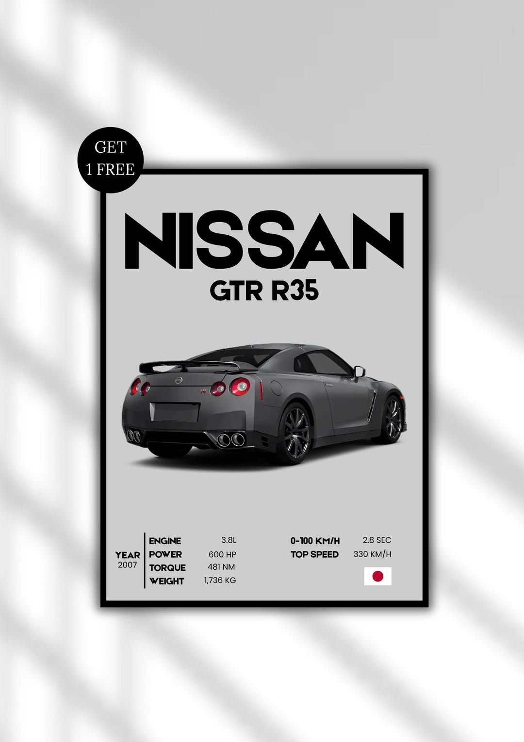 Nissan GTR R35 Poster | JDM Car Digital Download | Printable Wall Art ...