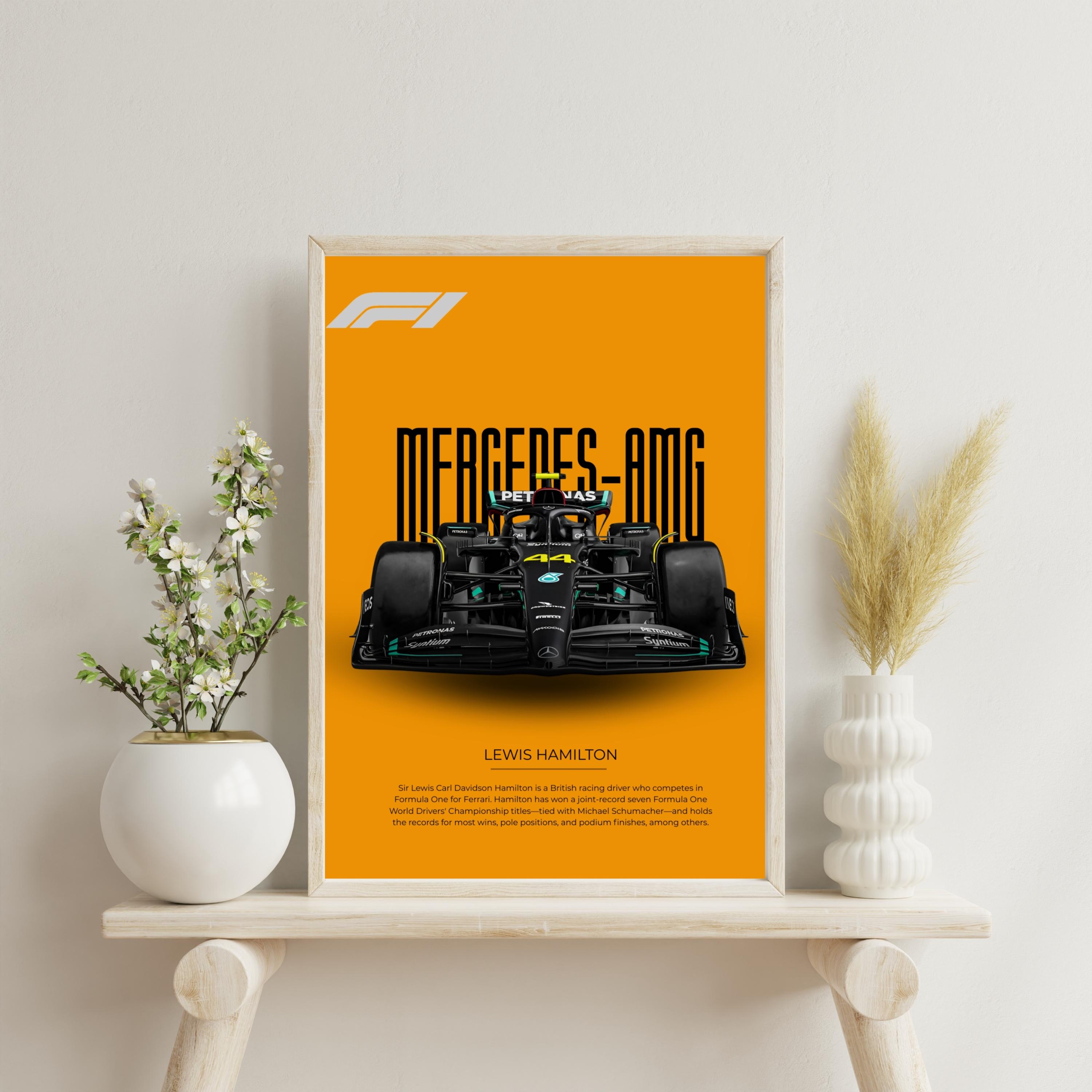 Lewis Hamilton Formula 1 Car Poster | F1 Cockpit Close-up Digital ...