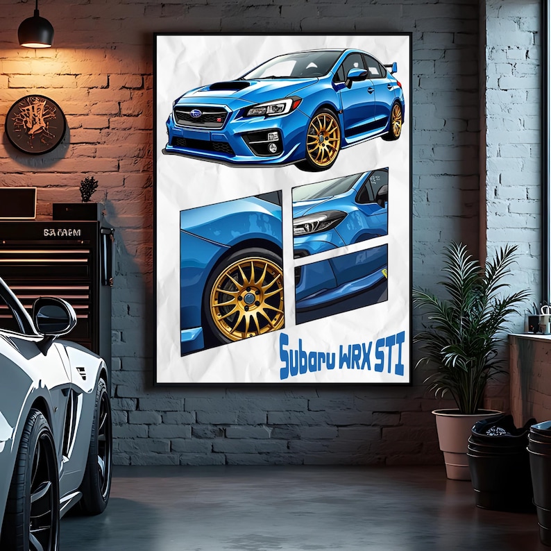 Subaru WRX STI Poster: JDM Tuner Car Wall Art (digital Download A1 Size ...