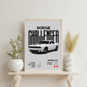 Dodge Challenger Hellcat Poster | Muscle Car Wall Art, Digital Download ...