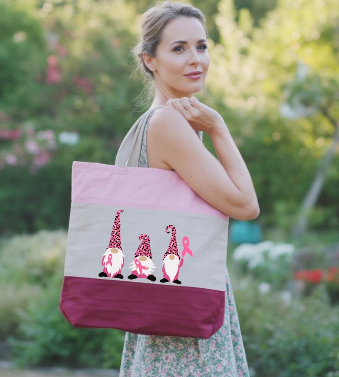 Breast Cancer Tote Bag, Cancer Warrior Gift, Cancer Week bag, Cancer ...