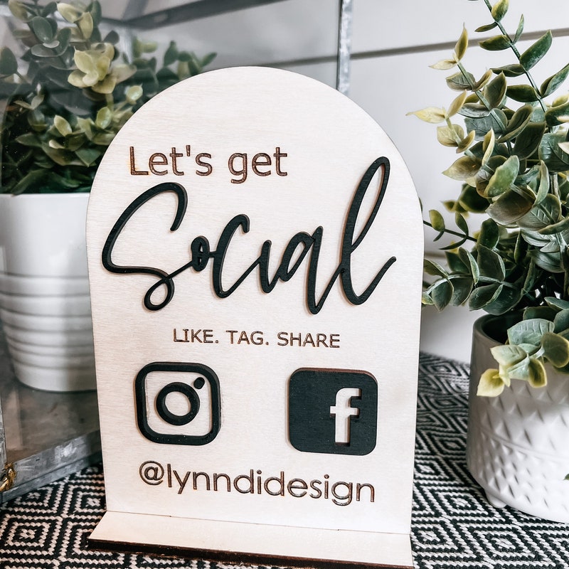 Lets Get Social Sign - Etsy