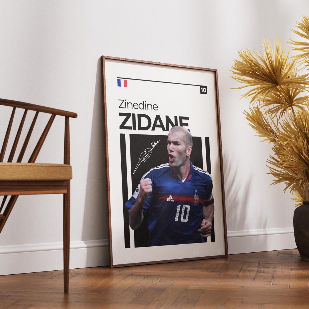 Zinedine Zidane Poster French Footballer Soccer Gifts Sports Poster ...
