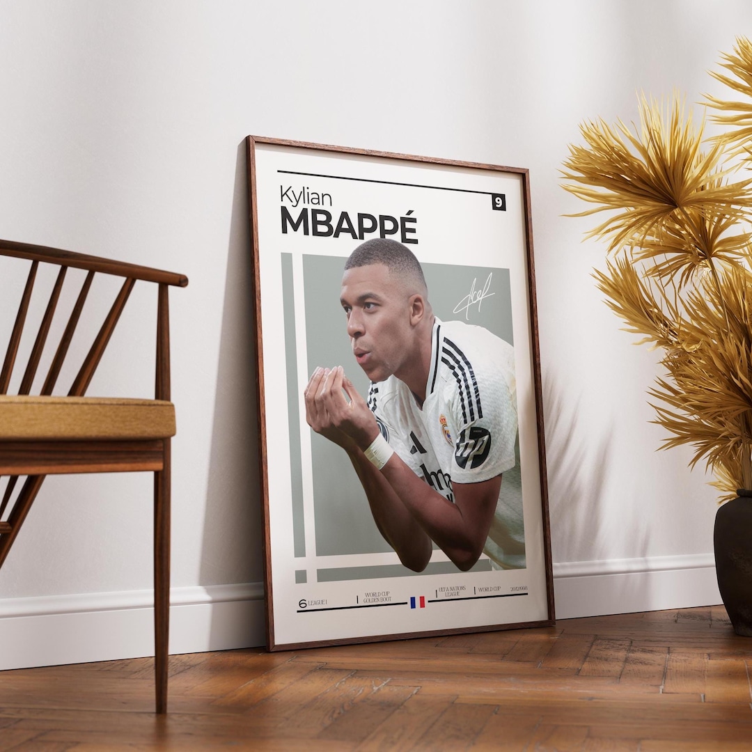 Kylian Mbappe Poster Sports Poster Soccer Poster Real Madrid Poster ...