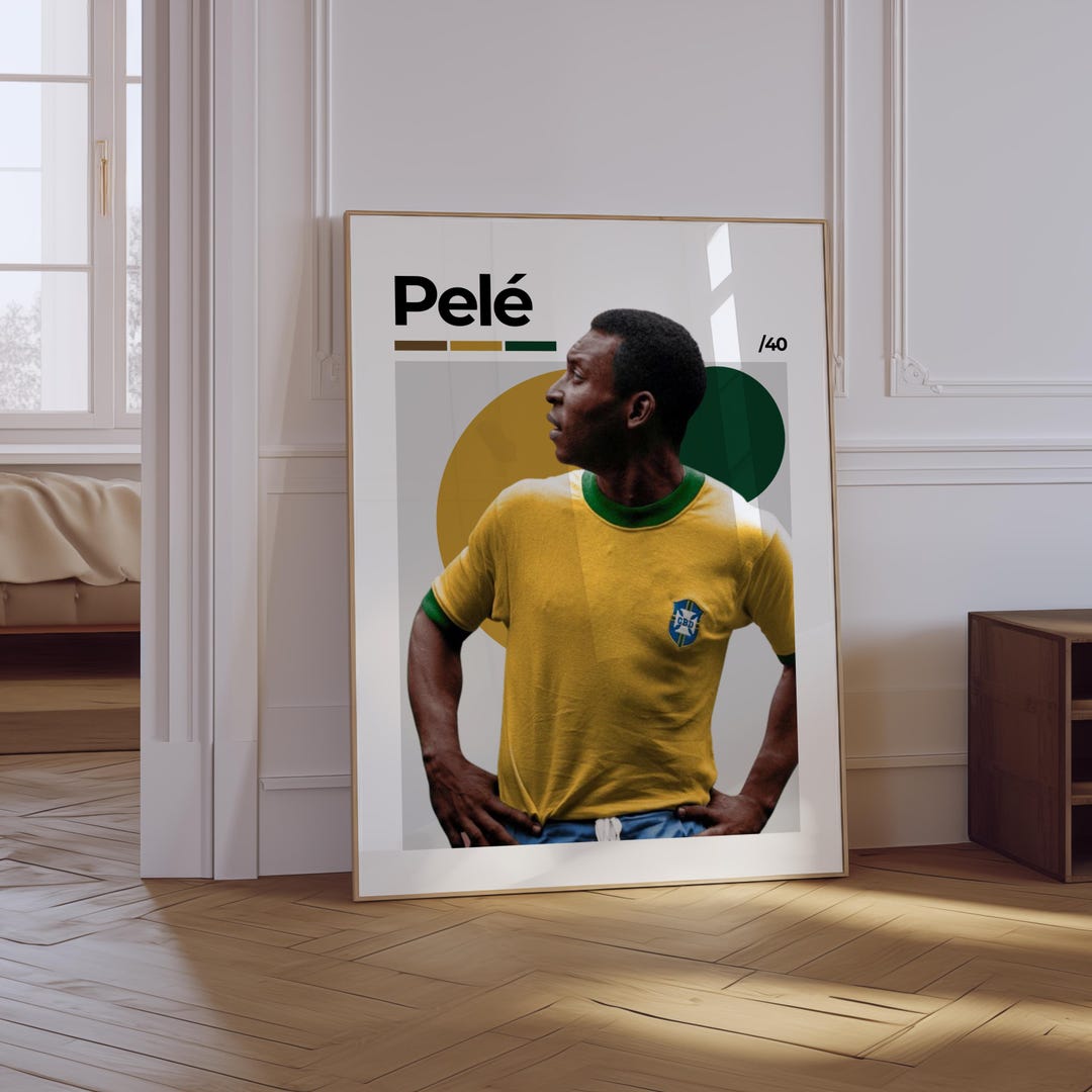Pele Poster, Brazilian Soccer Player Poster, Soccer Gifts, Sports ...