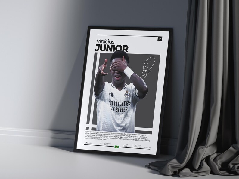 Vinicius Junior Poster | Vinicius Junior Real Madrid Poster, Vinicius ...
