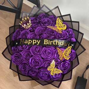 Custom Eternal Ribbon Flower Bouquet - Etsy