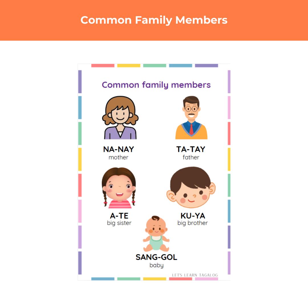 Learn Basic Tagalog Words for Kids - Etsy