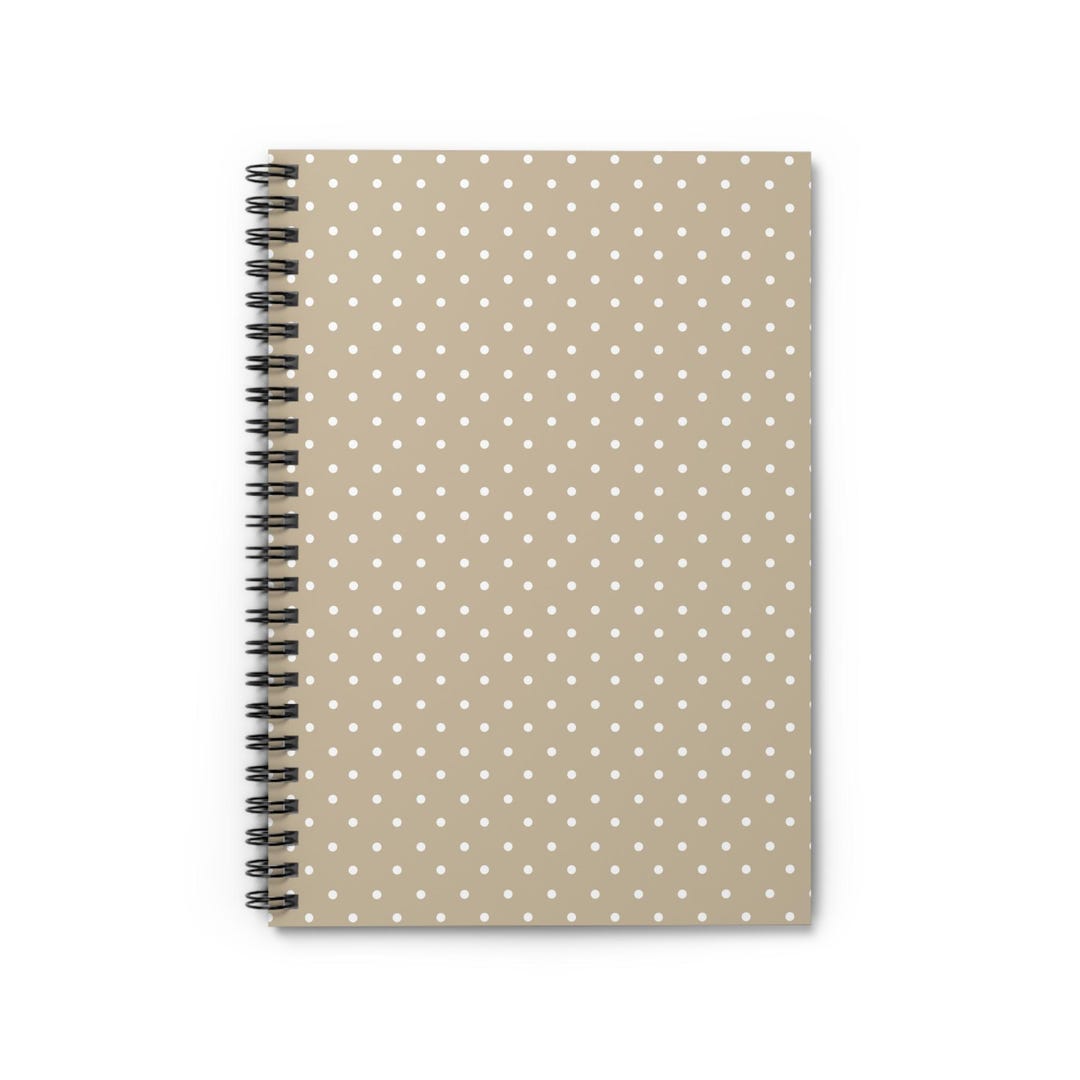 Beige and White Polka Dot Spiral Notebook | 6 Inches X 8 Inches | 118 ...