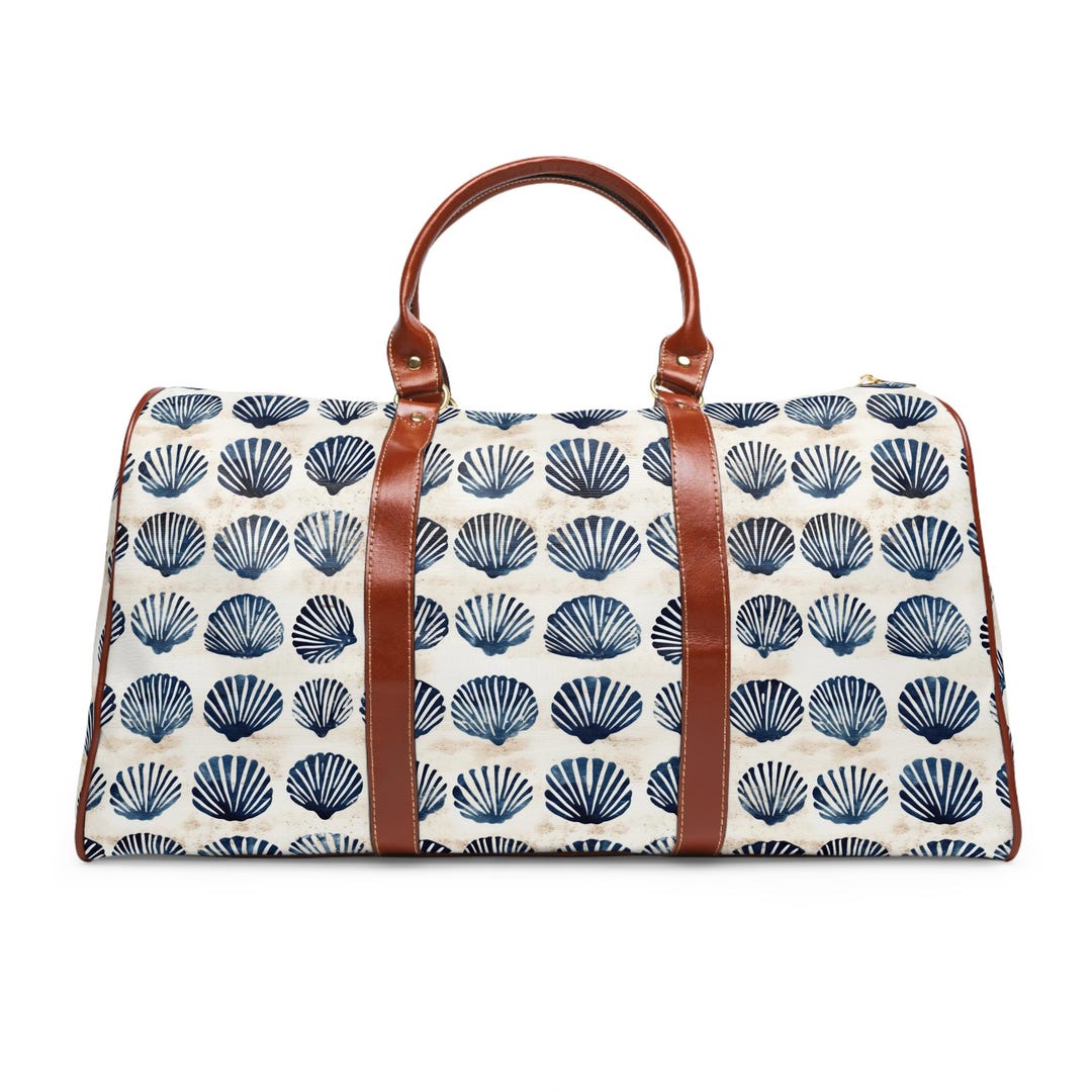 Summer Duffel Bag With Navy Blue Shells - Waterproof Travel Bag ...