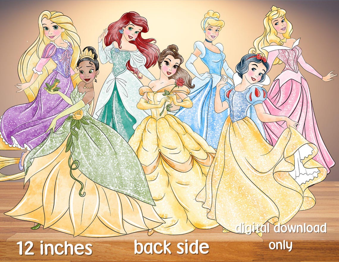 12 Inches Princesses Table Centerpiece Cutouts, Magical Theme Party ...