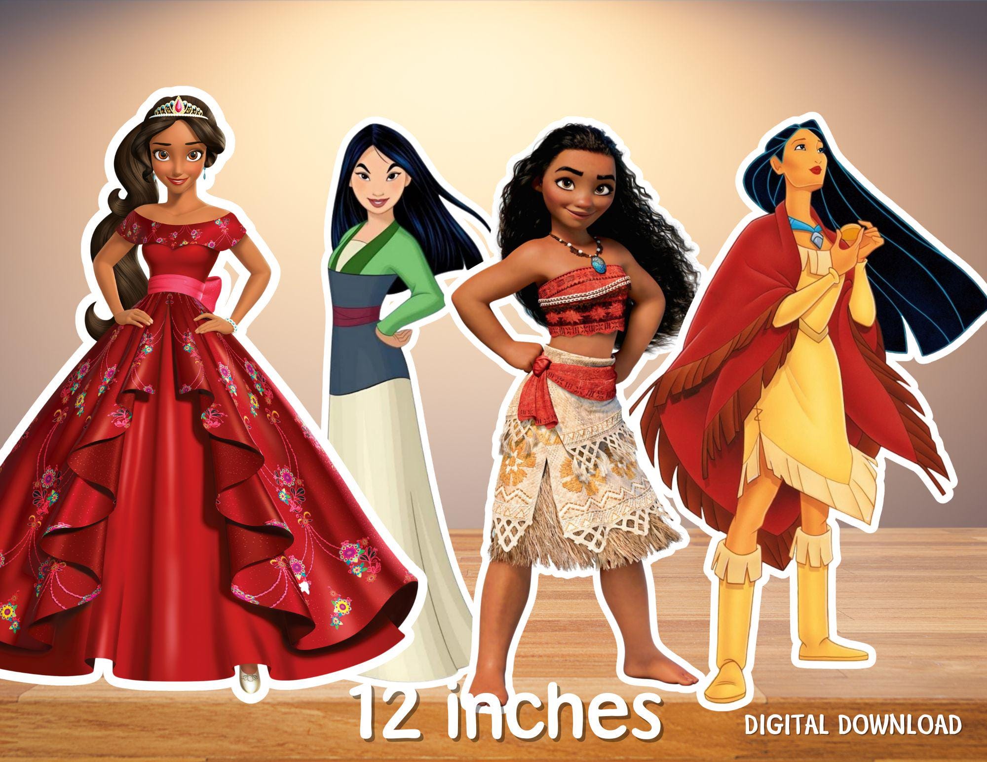 12 Inches Princesses Table Centerpiece Cutouts, Magical Theme Party ...