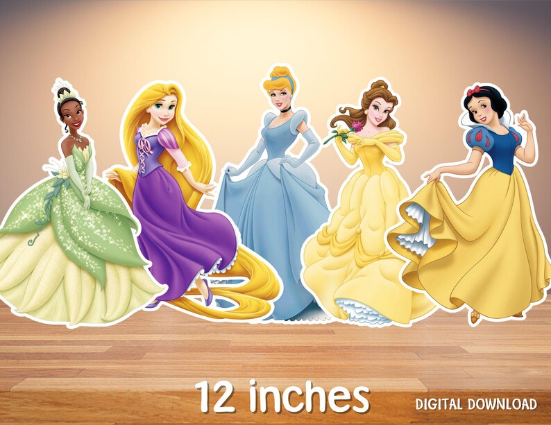 12 Inches Princesses Table Centerpiece Cutouts, Magical Theme Party ...