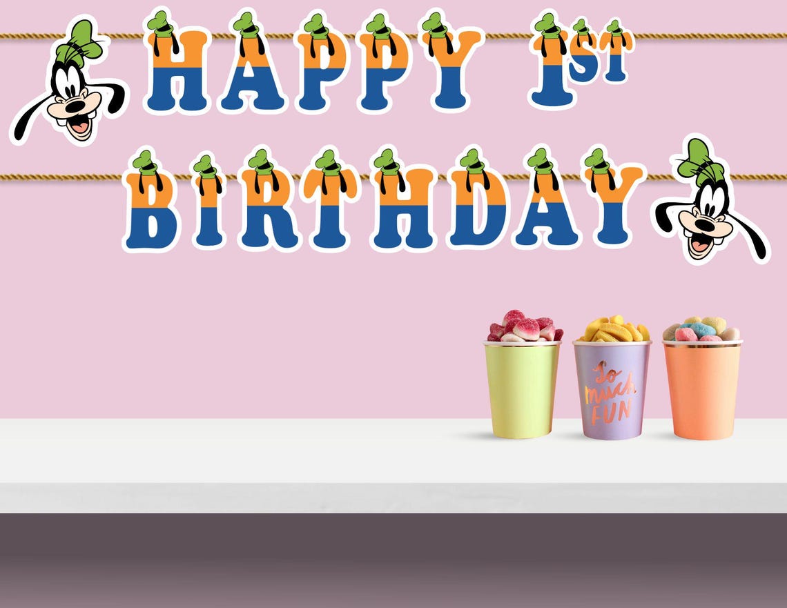 Goofy Banner Decoration, Dog Banner, Goofy Party Theme Decorations ...