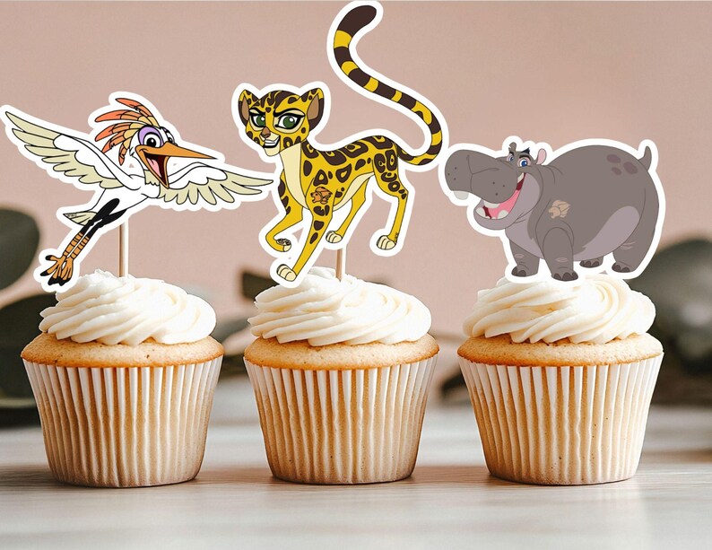 Jungle Animal Cupcake Toppers, Lion Cupcake Toppers, Forest Animals ...