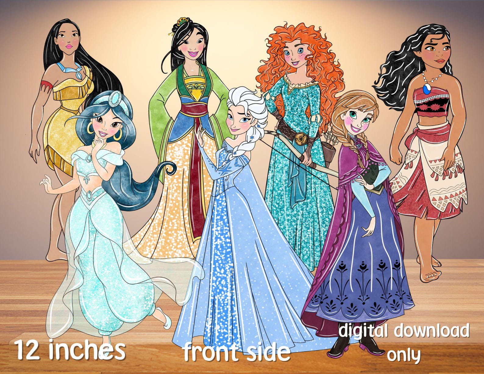 12 Inches Princesses Table Centerpiece Cutouts, Magical Theme Party ...