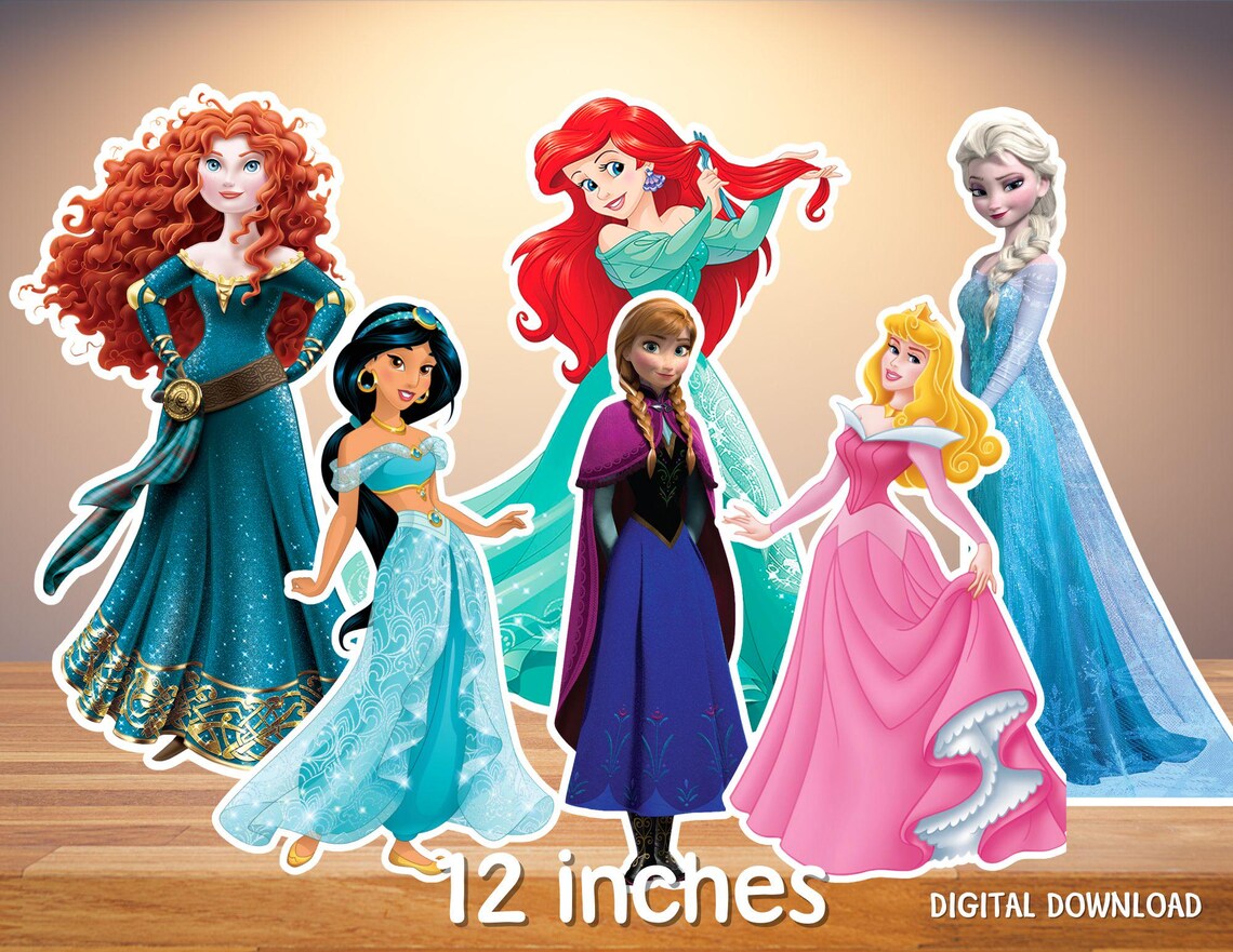 12 Inches Princesses Table Centerpiece Cutouts, Magical Theme Party ...