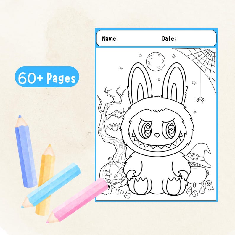 Labubu Coloring Pages | 64+ Cute Cartoon Sheets (PDF Digital Download ...