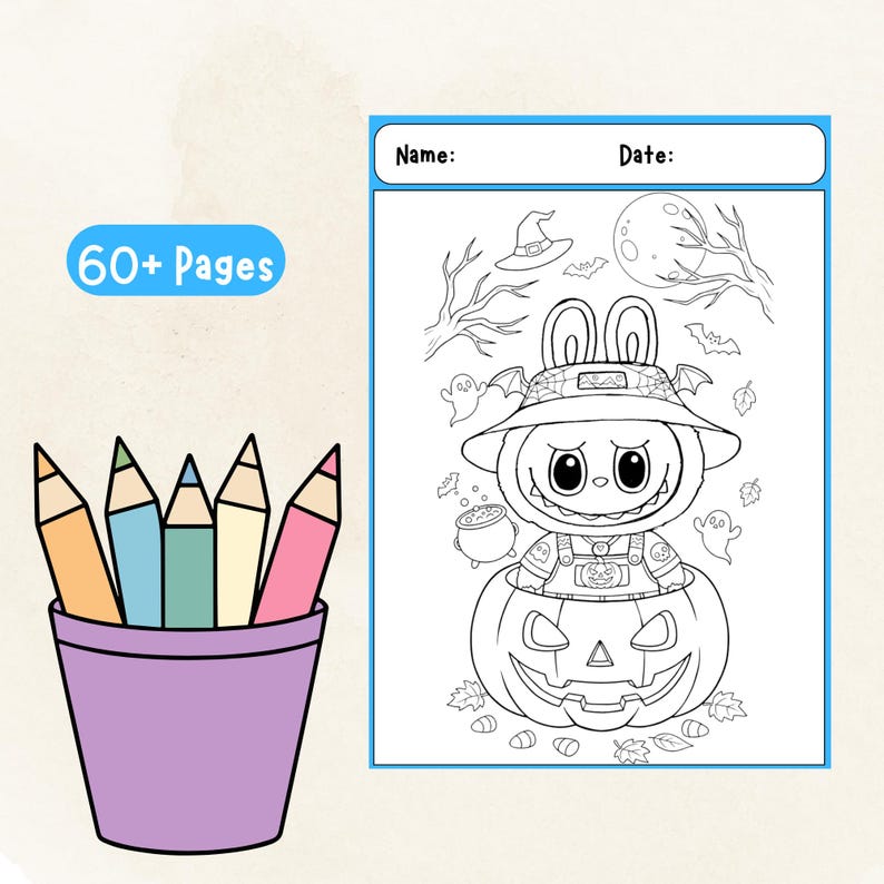 Labubu Coloring Pages | 64+ Cute Cartoon Sheets (PDF Digital Download ...